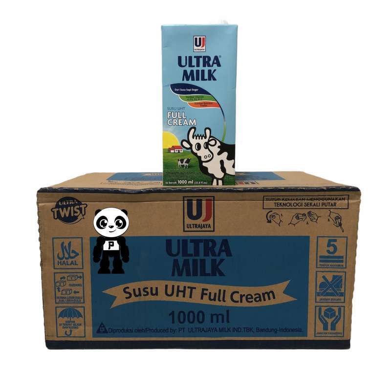 Promo Susu UHT Ultra Milk Full Cream 1 Dus Isi 12 Pack X 1 Liter Plain ...