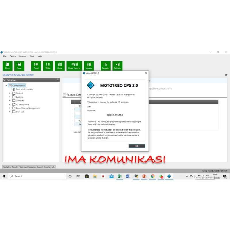 Jual Software Motorola Xir Series Mototrbo Cps2.0 Plus Eid Licenses ...