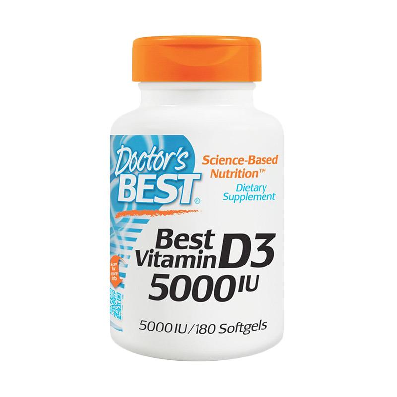Jual Doctor's Best Vitamin D3 Suplemen [5000 IU/180 Softgels] di Seller ...