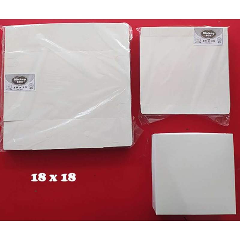 Promo Dus Nasi Kotak Nasi Box Tempat Nasi PUTIH TEBAL 18 x 18 (50 Pcs ...