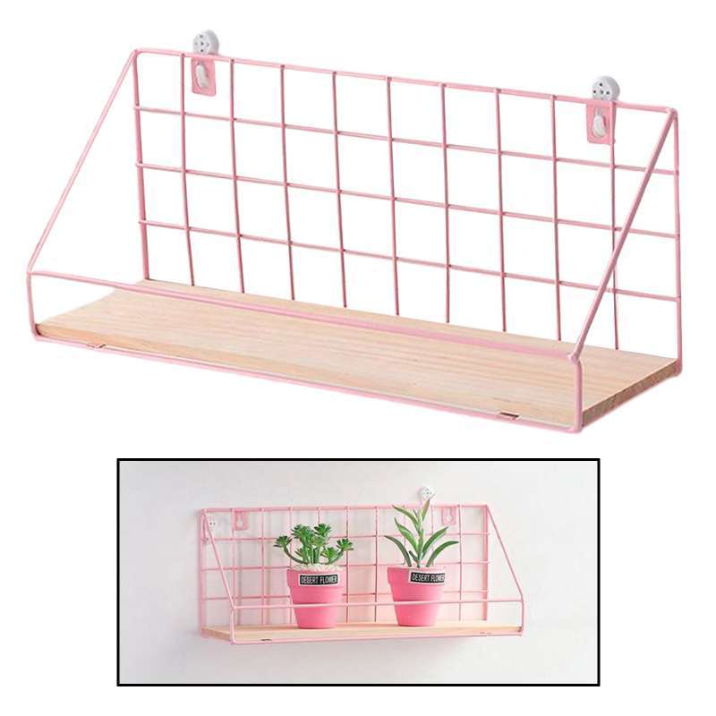 Promo Modern Floating Wall Retro Industrial Style Metal Shelf Rack ...