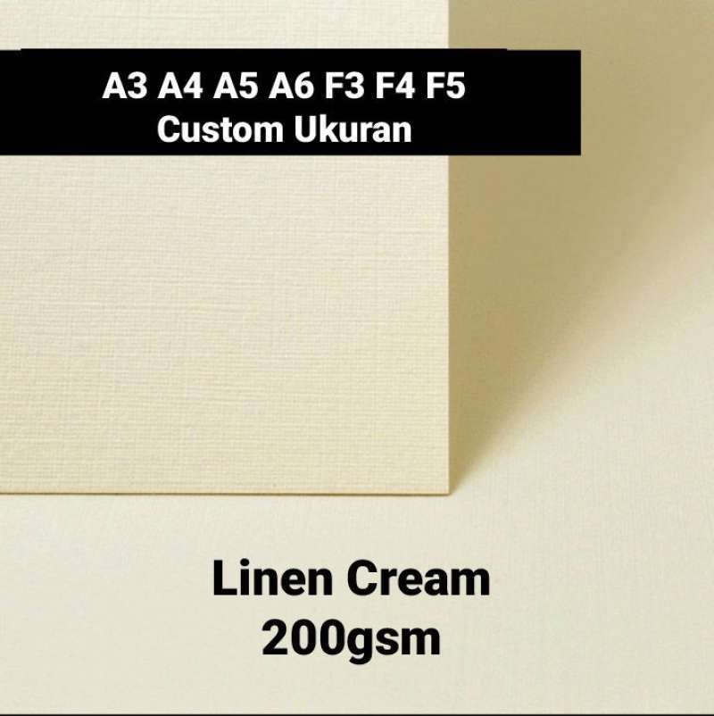 Jual Kertas Linen Cream A3 A4 A5 A6 F3 F4 F5 Custom - Cream Ukuran ...