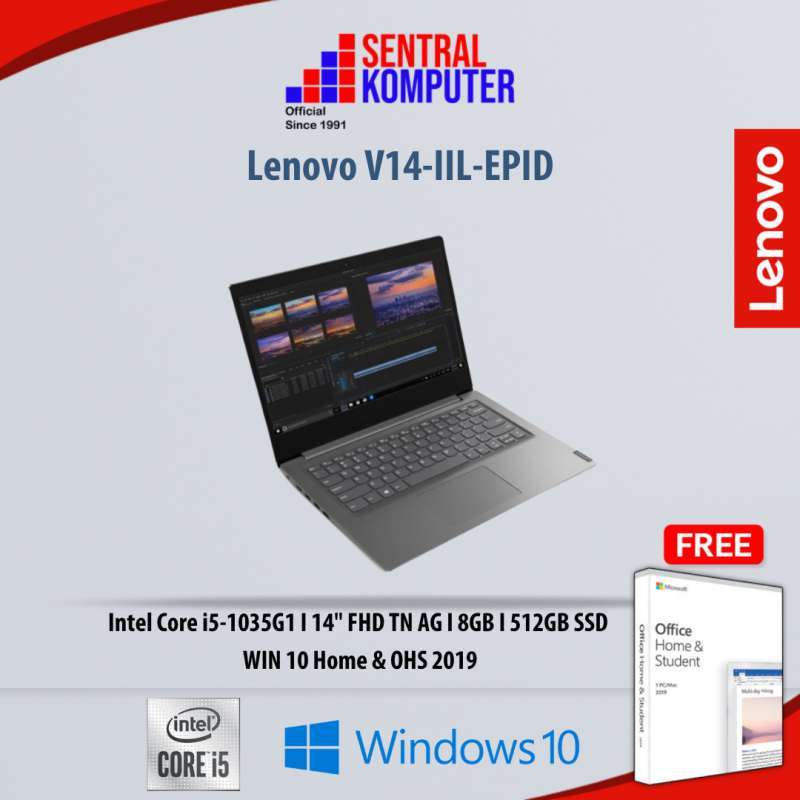 Jual Lenovo V14-IIL-EPID - i5-1035G1-8GB-512GB SSD - Win 10 Home-OHS19 di Seller Sentral ...