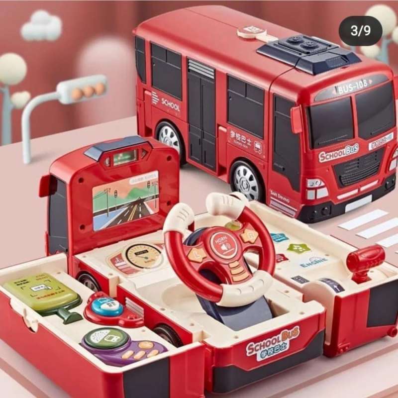 Jual school bus 2 in 1 bisa jadi bus dan setir bus steering wheel tayo ...