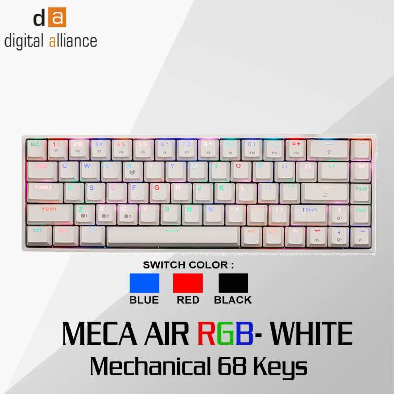 Jual Digital alliance Meca Air RGB Putih Keyboard Gaming - BLUE SWITCH ...
