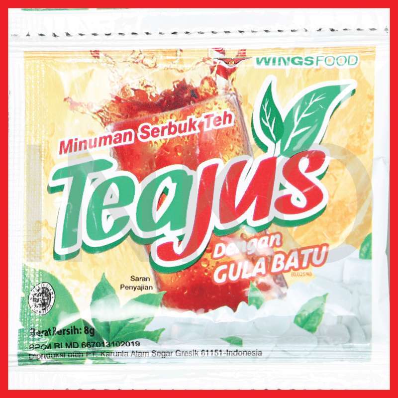 Jual WINGSFOOD TEAJUS DENGAN GULA BATU MINUMAN SERBUK TEH 60X8GR di ...