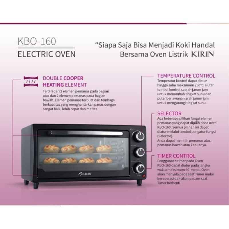 Promo New Kirin Kbo-160 Oven Listrik Kapasitas 16 Liter - Bisa Panggang Kue Ayam Diskon 21% di ...
