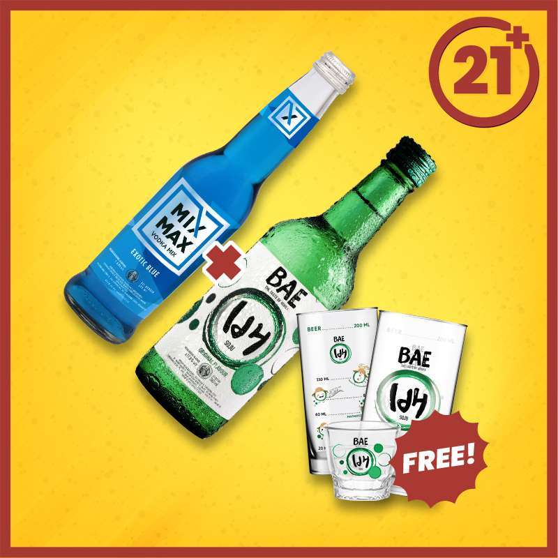 Jual BAE Soju 360ml + Mix Max Exotic Blue 275ml FREE 1 Sloki + Gelas ...
