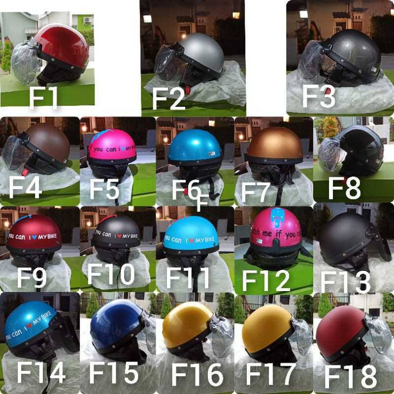 Jual Helm Chips Retro Klasik Termasuk Kaca Cembung - F2 Silver Semua ...