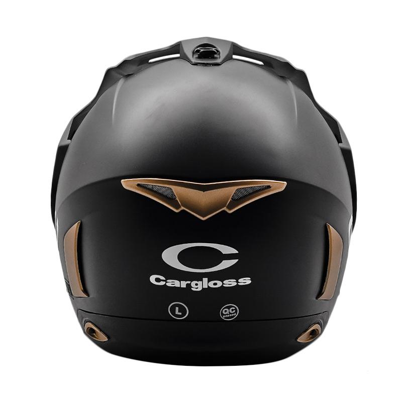 Jual Cargloss Former Text Helm Half Face - Gold Black Doff - L di ...