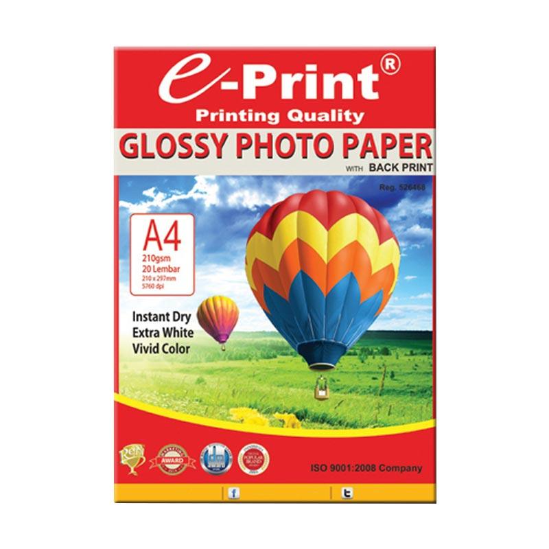 Jual Kertas Glossy Photo Paper A4 E-Print [20 Sheet/210 gsm] / Cetak ...