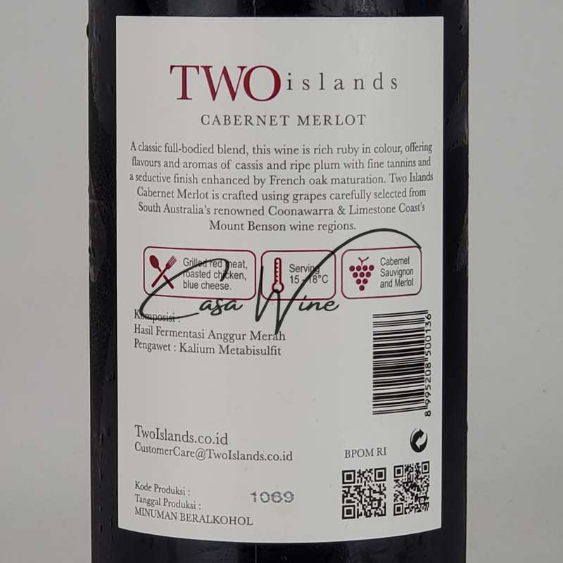 Jual Two Island Cabernet Merlot di Seller Casa Wine Official Store ...