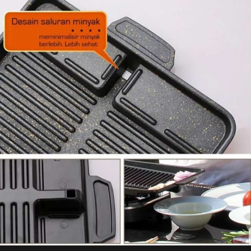 Promo KOREAN GRILL PAN KOREAN BARBEQUE SQUARE TEFLON Diskon 5% di ...