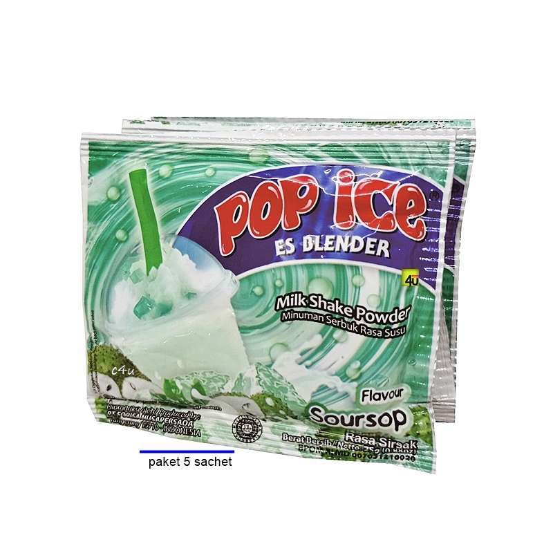 Promo POP ICE - Milk Shake Powder Rasa SOURSOP - PAKET 5 SACHET Diskon ...