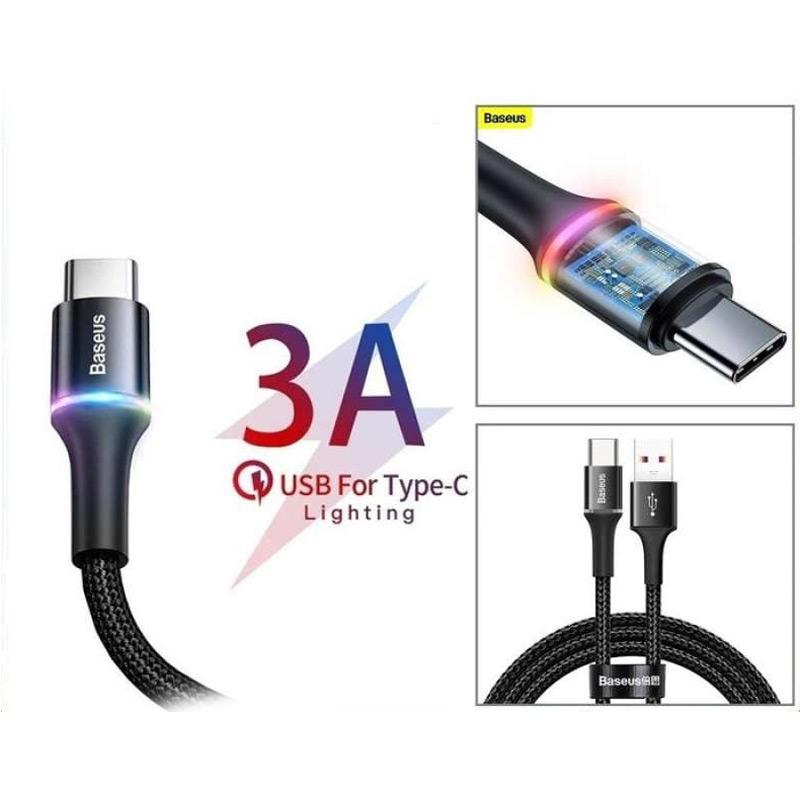 Jual Baseus Kabel Data Led Halo Fast Charging Type-c 3a 50cm - Hitam ...
