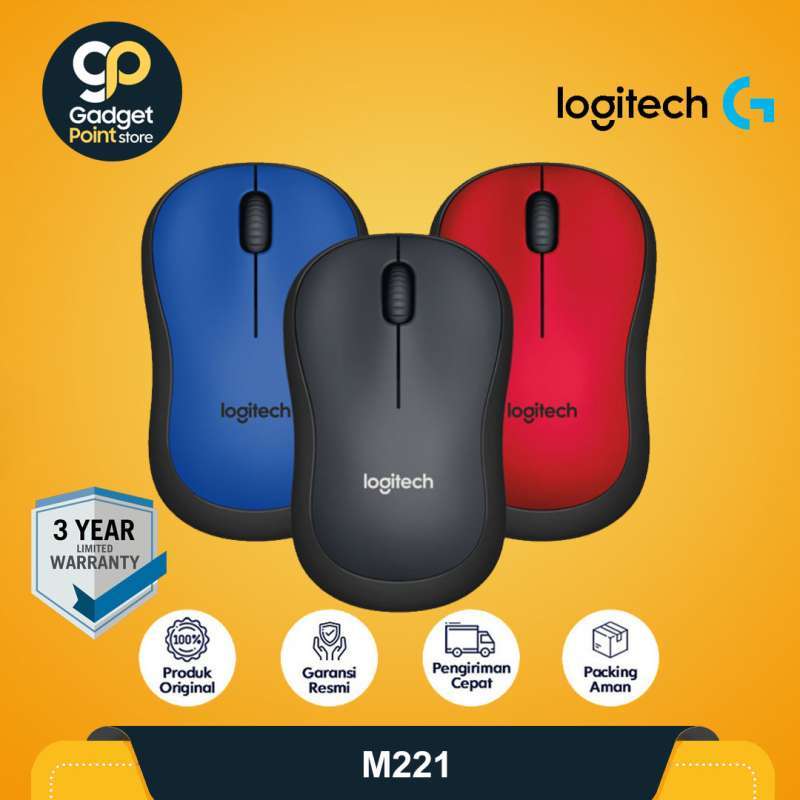 Promo Logitech M221 Silent Wireless Mouse - Biru Diskon 9% di Seller ...