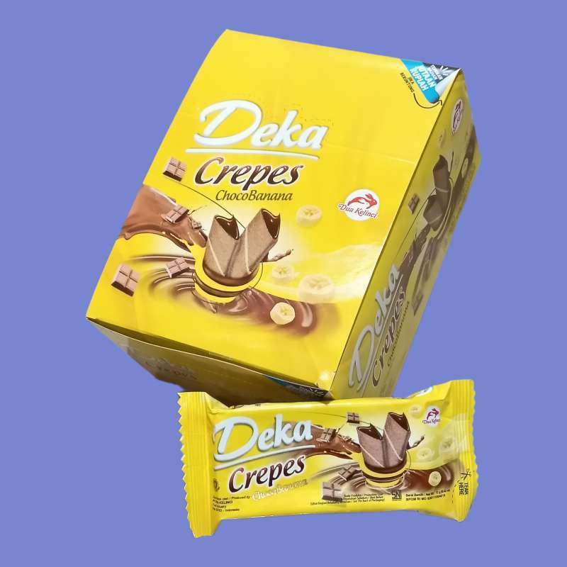 Jual Dua Kelinci Deka Crepes Choco Banana Snack [12 Pcs/box] Halal Di ...