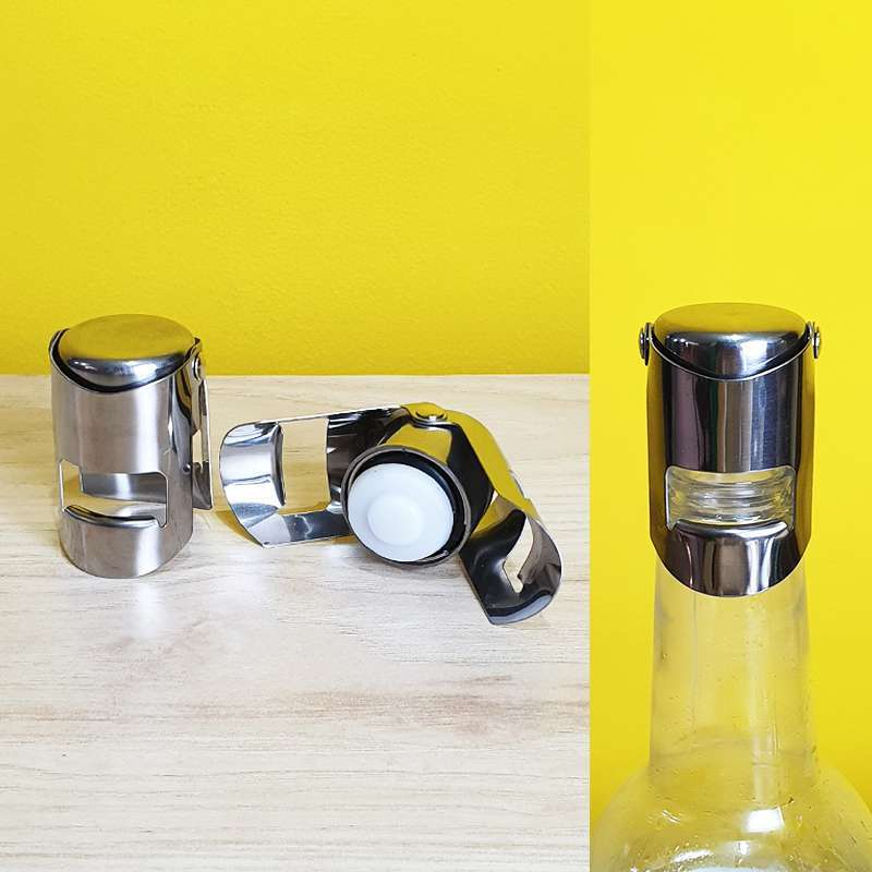 Jual Tutup Botol Wine Champagne Stopper Stainless Wine Vacuum Bar Tools ...
