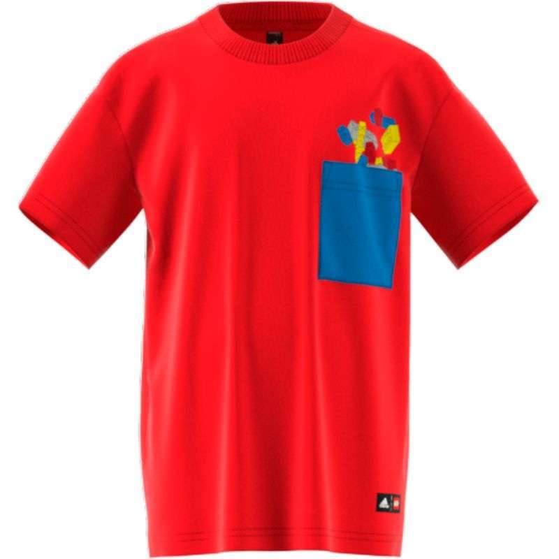 Jual Adidas X Lego H26656 Training Little Kids Lego Classics Tee Red ...