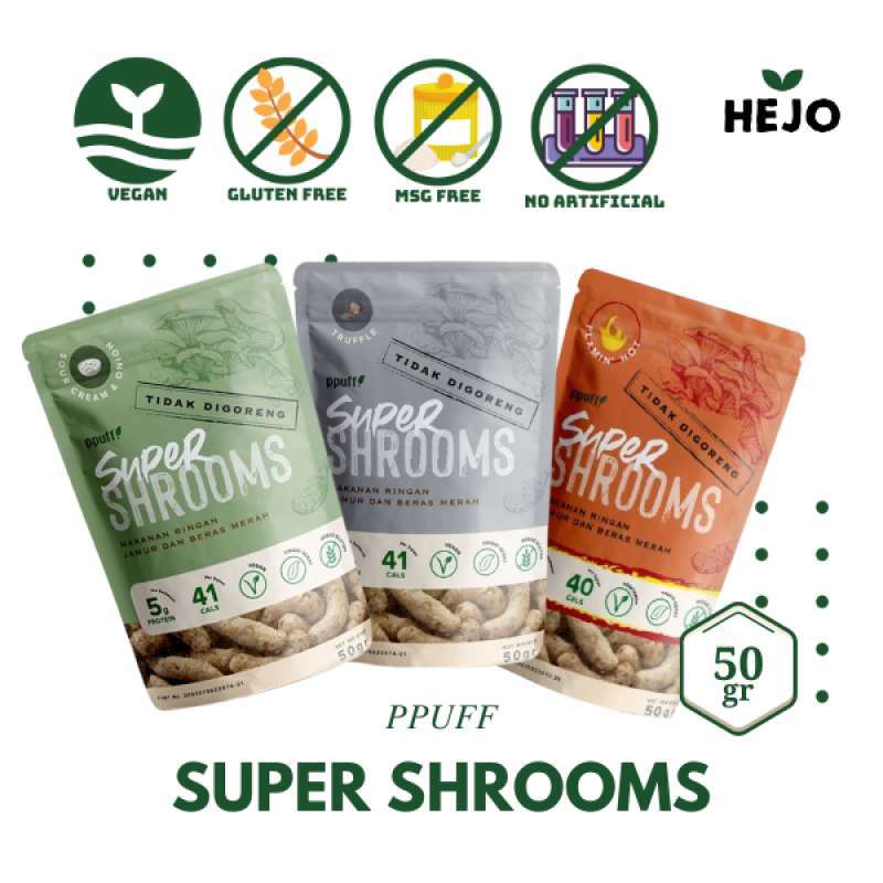 Jual Ppuff! Supershrooms - Truffle - Snack Jamur Tiram Dan Beras Merah ...