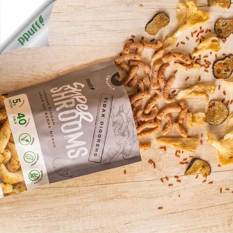 Jual Ppuff! Supershrooms - Truffle - Snack Jamur Tiram Dan Beras Merah ...