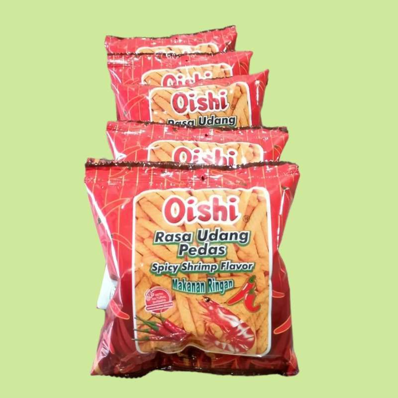 Jual 1 Renceng - Oishi Spicy Udang Crackers Snack 12gr [10 pcs] di ...