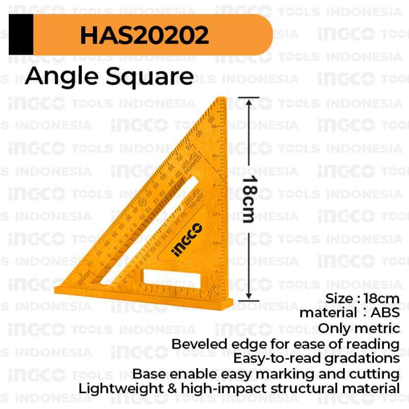 Jual Speed Square (18 cm) INGCO HAS20202 - Penggaris Segitiga Angle ...