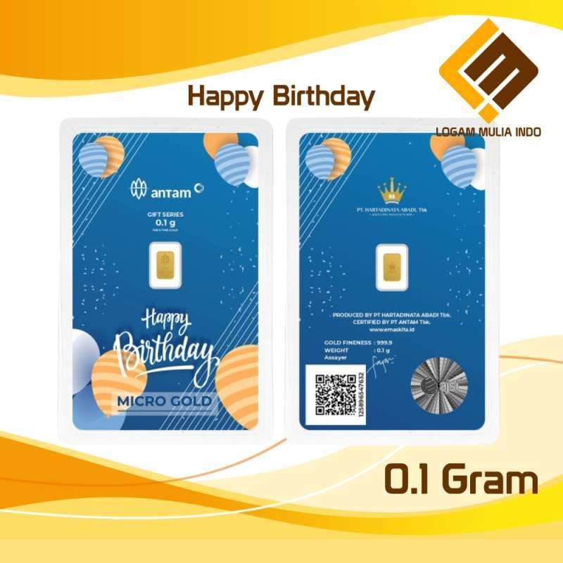 Promo LOGAM MULIA MICRO GOLD ANTAM HARTADINATA 0.1 GRAM 0.1GR BIRTHDAY ...