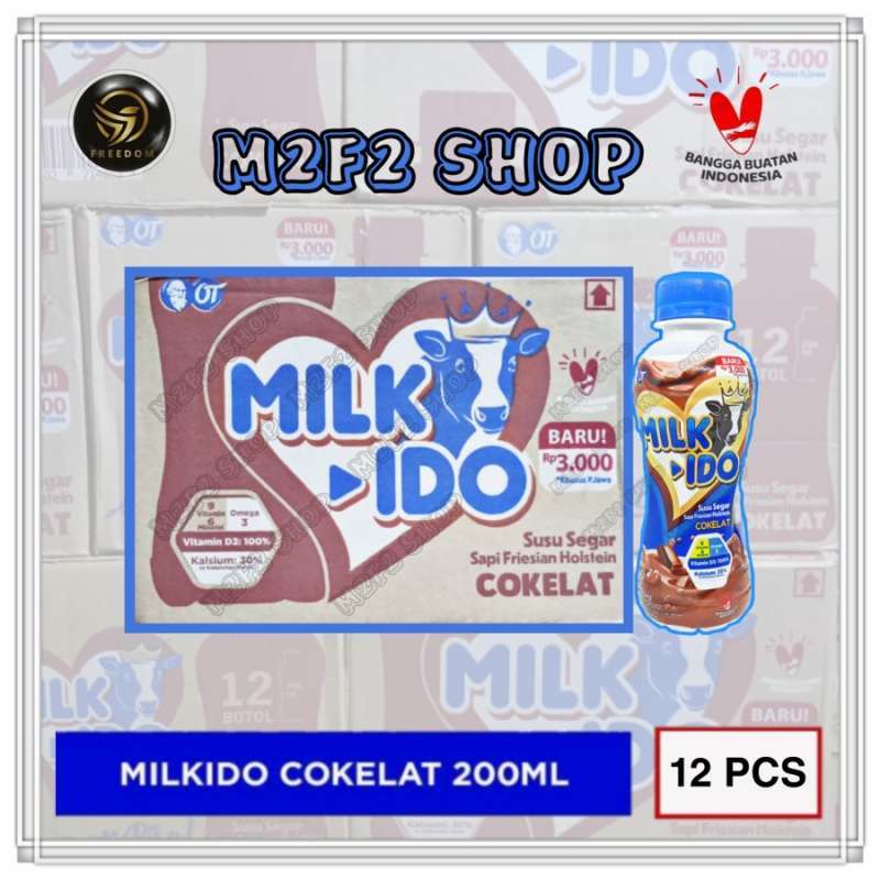 Jual Susu Segar Milkido Rasa Cokelat UHT Botol Plastik Pet - 200 ml ...