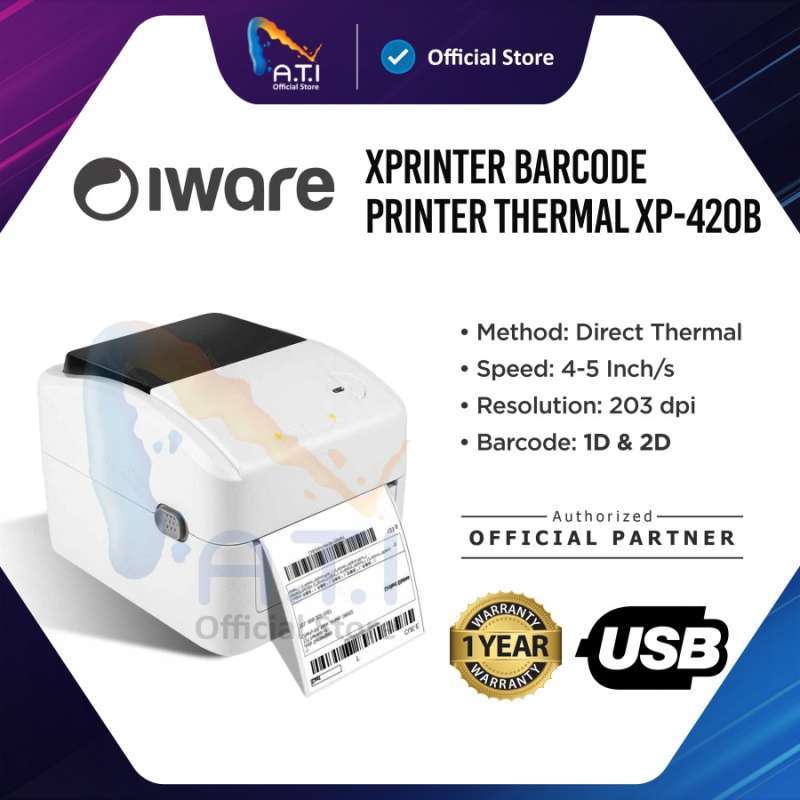 Jual XPRINTER Barcode Printer Thermal XP-420B / BI-420B 110MM XP420B ...