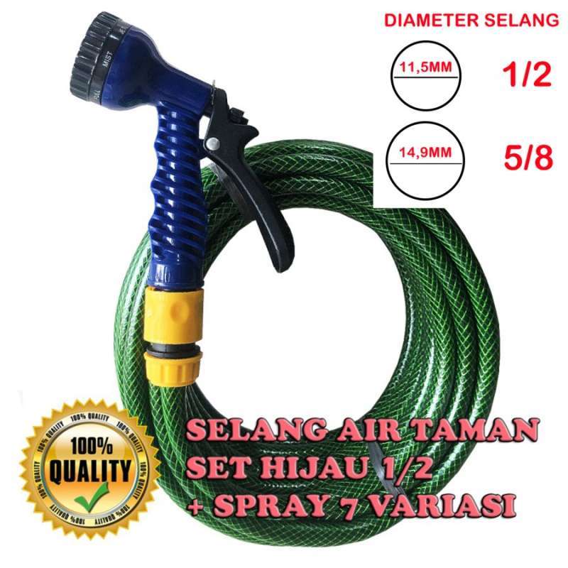 Jual SELANG AIR TAMAN SET HIJAU 1/2 + SPRAY 7 VARIASI 10 METER di Seller Santa45 Shop - Ancol ...