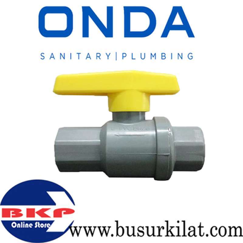 Jual Ball Valve Pvcbv Onda 1/2 Inch (polos) / (tanpa Drat) / Stop Kran ...