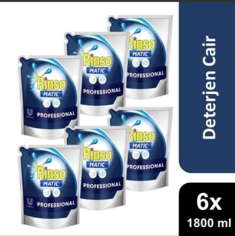 Jual Rinso Matic Professional Detergent Cair Laundry Kiloan 1.8 L [X6 ...