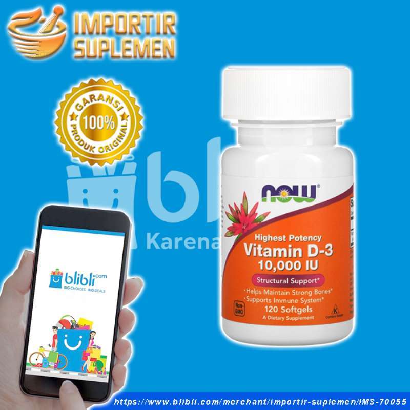 Jual GARANSI Asli NOW..!! Vitamin D3 10000 IU Highest Potency Isi ...