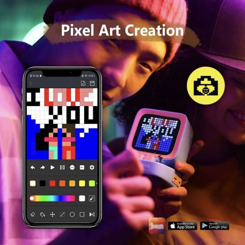 Jual DIVOOM DITOO-PLUS WIRELESS SPEAKER WITH LED PIXEL ART - Hijau Muda ...