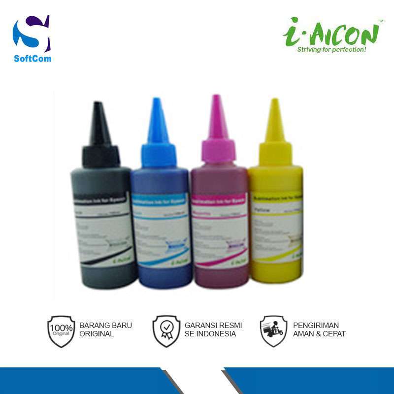 Jual Tinta isi Ulang Aicon Dye ink 100ML Tip Bottle for HP Desktop ...