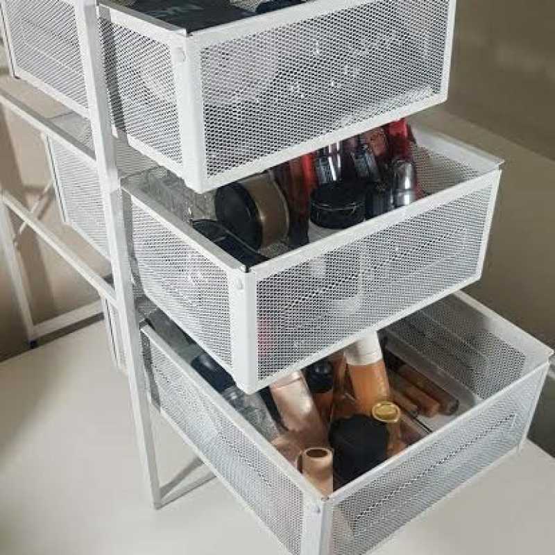 Jual Rak Laci Jaring besi Serbaguna 3 susun Putih - Mesh Drawer di ...
