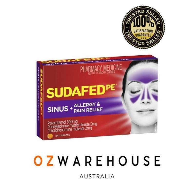 Jual Sudafed PE Sinus and Allergy Pain Relief 24 Tablets di Seller ...