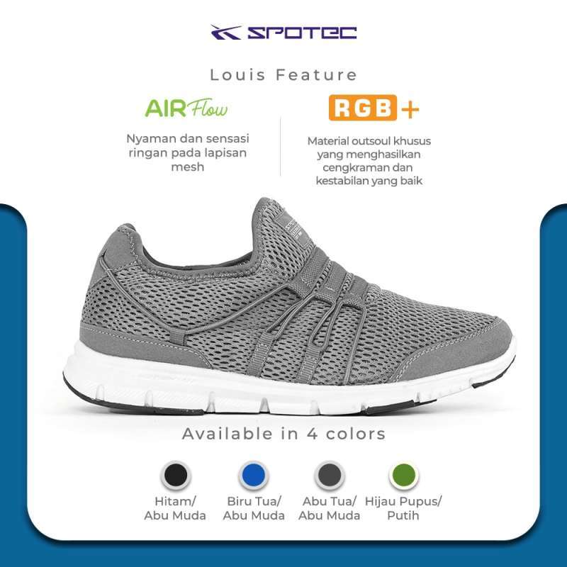 Promo SPOTEC Sepatu Running Louis Abu Tua - Abu Muda Diskon 23% di ...