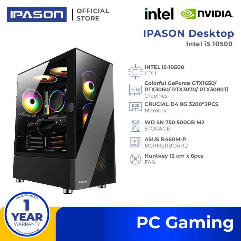 Jual Ipason Desktop Pc Geforce 1650/3060/3070/3080ti Intel I5 10500 - Rtx 3060 Di Seller Ipason ...