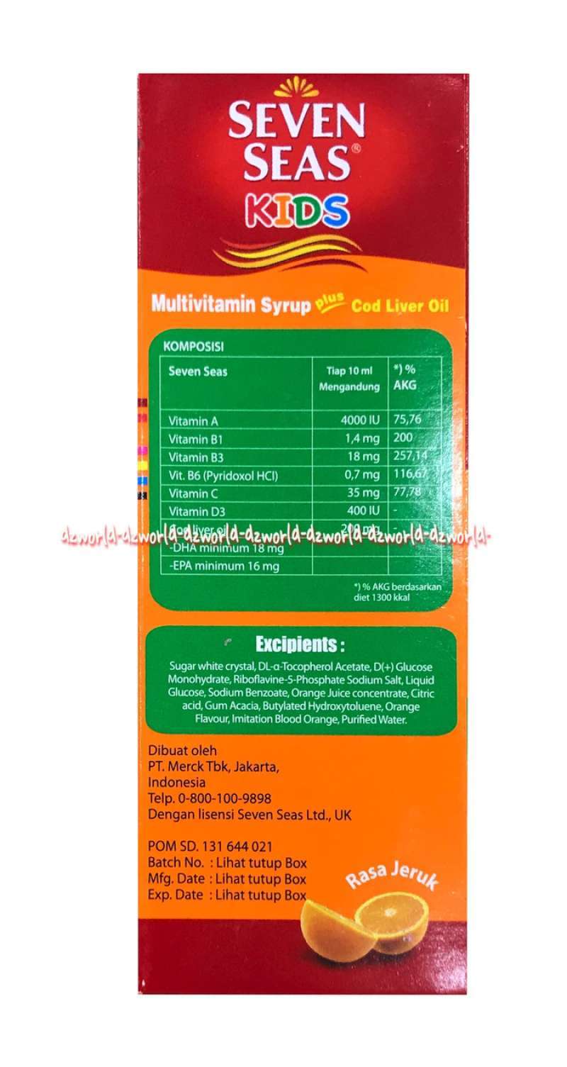 Jual Seven Seas Kids Cod iver Oil Plus Vitamin Sirup Anak Rasa Jeruk ...