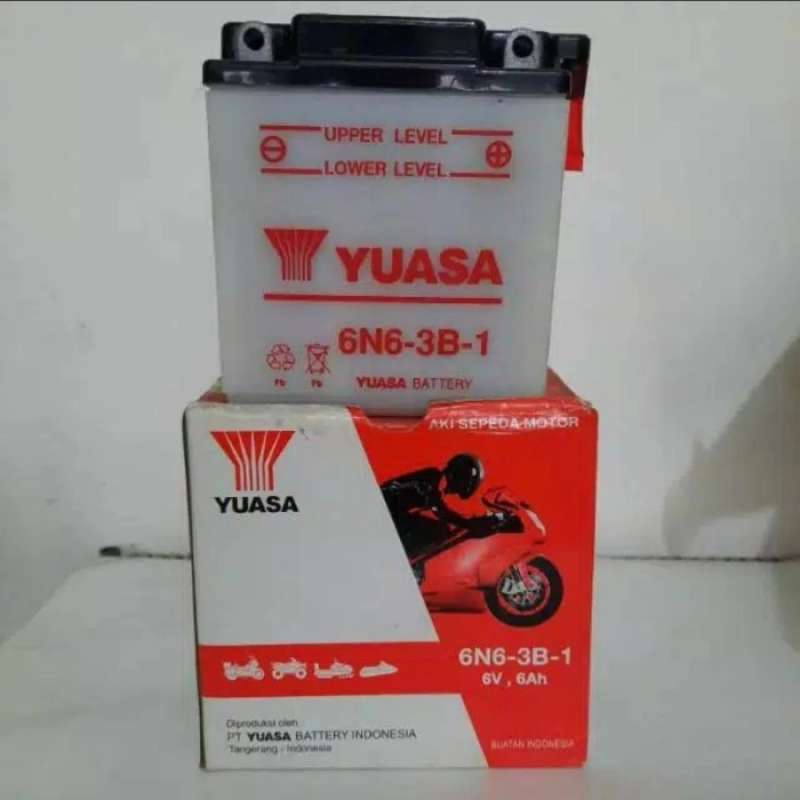 Promo Aki Accu Motor Yuasa 6N6-3B-1 6N6 3B 1 Aki Basah 6 Volt 6Ah ...