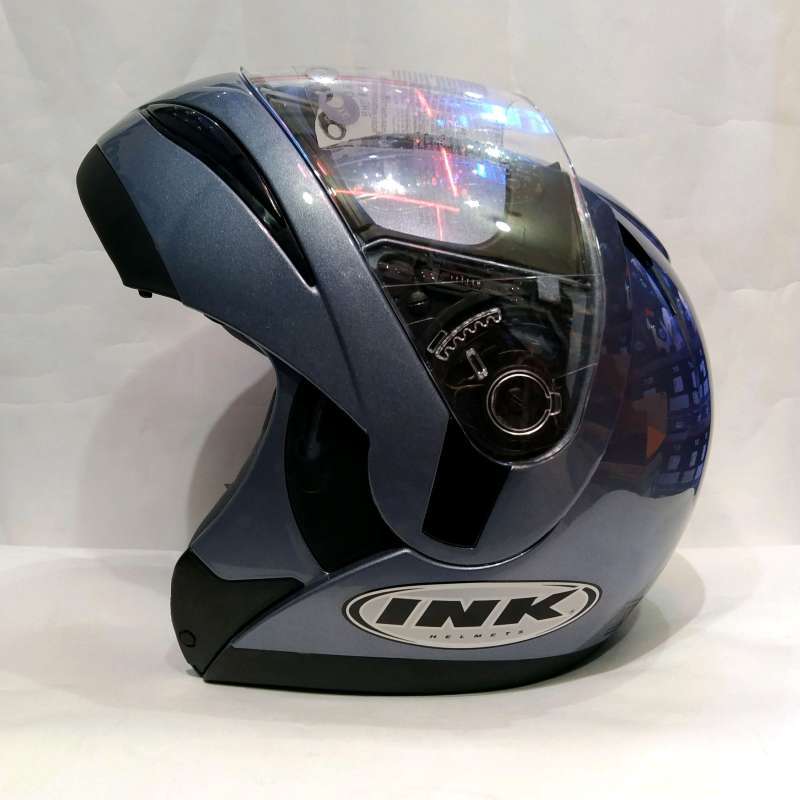 Jual HELM INK TOP GUN SOLID ALL GREY HELM FULL FACE MODULAR di Seller ...