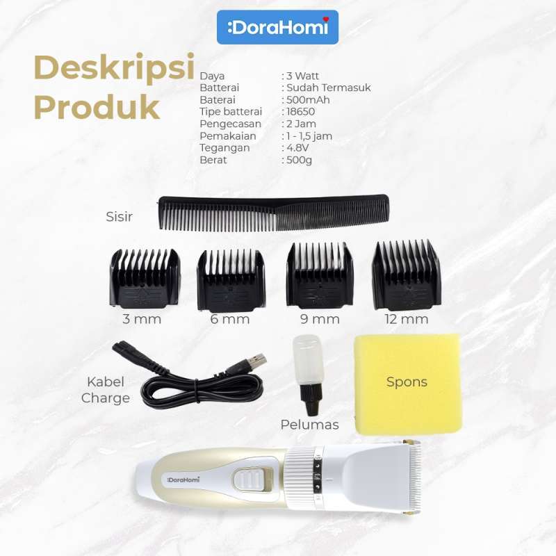 Promo Dorahomi Alat Cukur Rambut Electric Wireless Hair Clipper Portable Professional Hingga 0 ...
