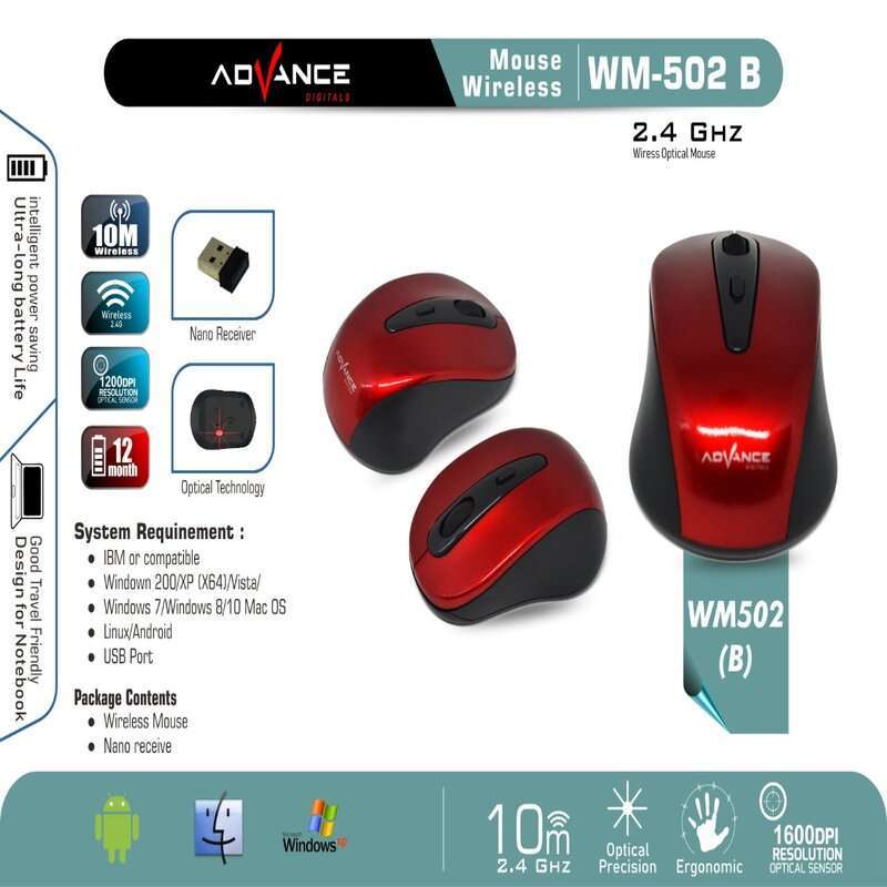 Jual Mouse Wireless Advance WM502 B / Advan WM502B di Seller Surya ...
