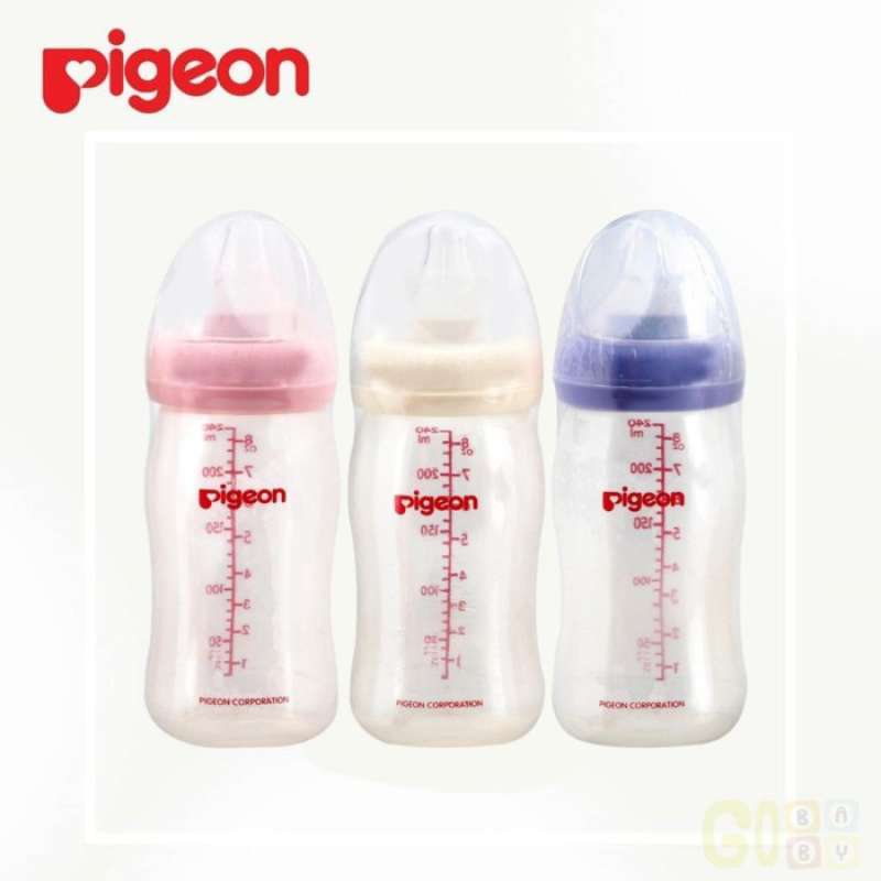 Jual PIGEON Botol Susu Wide Neck 240ml 240 ml SofTouch Peristaltic Plus - Putih di Seller ...
