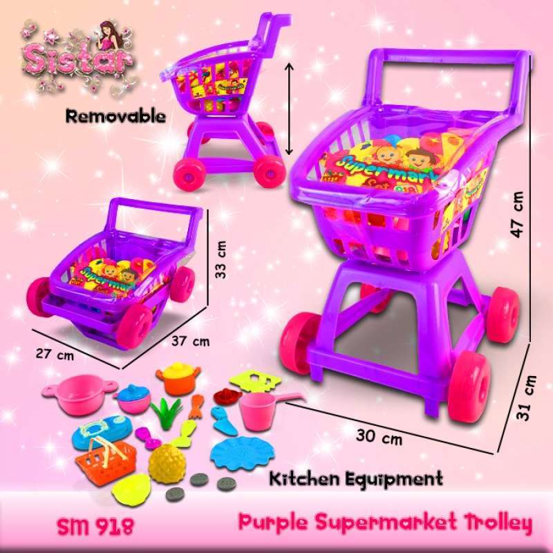 Jual Murah Sm918 Ungu Trolly Troly Troli Troley Trolley Dorong Belanja ...