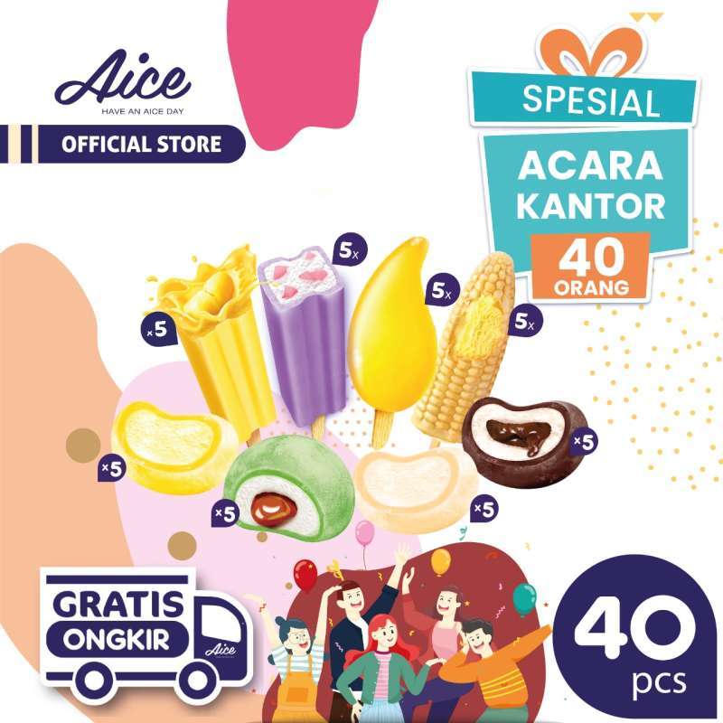 Jual Aice Ice Cream Paket Special Acara Kantor Es Krim Eskrim 40 pcs di ...