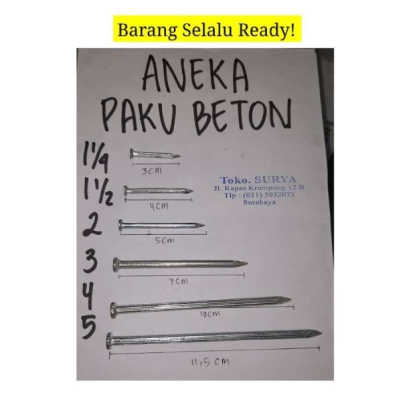 Jual Dijual Paku Beton Paku besi Paku ra Paku Silver Ukuran 3 4 5 Murah ...