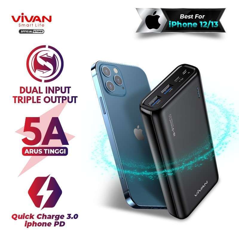 Promo Vivan VPB-A20 Power Bank 20000mAh 22.5W 5A Fast Charging PD ...